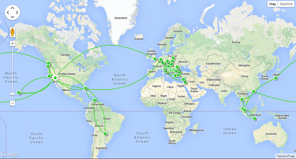 Obama 2014 Travel Map - Think You Fly A Lot?