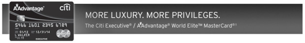Citi Executive Aadvantage World Elite Mastercard 100,000 Mile Offer