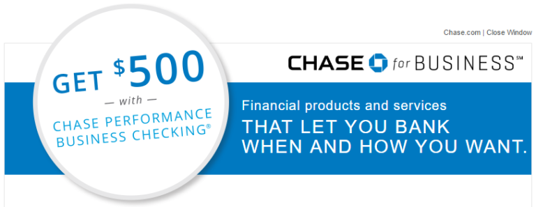 Chase Business Checking Bonus July 2016: Get $500 Simple & Easy!