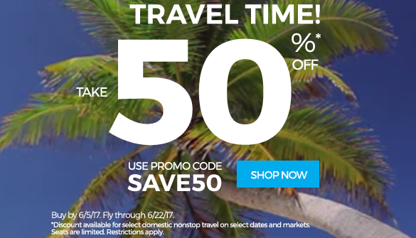 Frontier 50% Off Fare Sale, Must Book Today - Miles to Memories