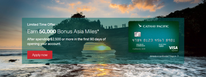 Increased Bonus for Cathay Pacific Credit Card, Earn 50,000 Asia Miles ...