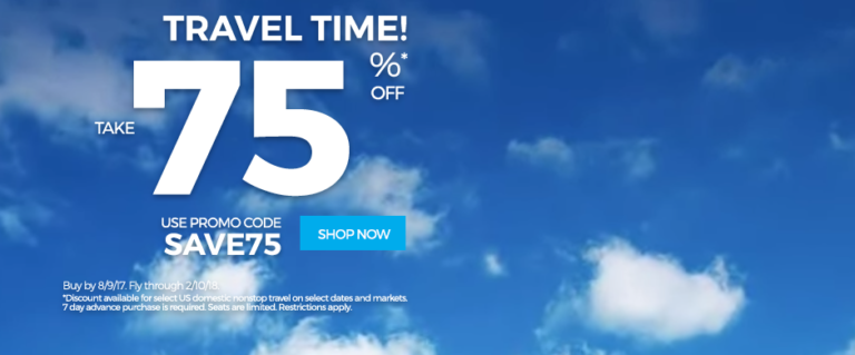Frontier Airlines Sale, 75% Off Base Fares - Miles to Memories