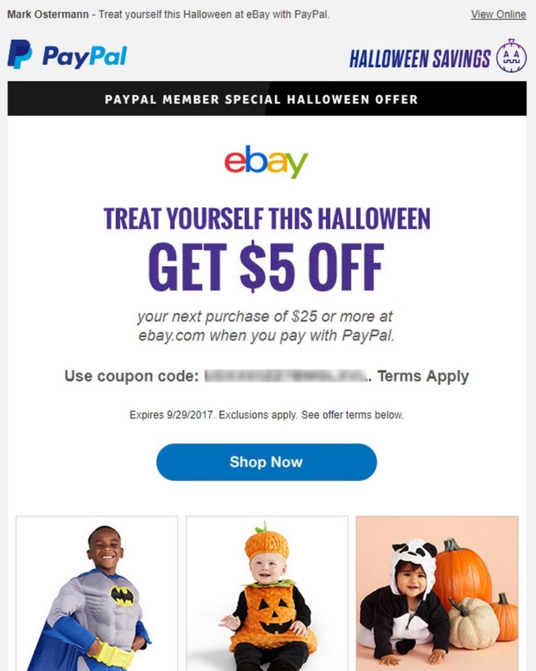 Targeted eBay Discount Courtesy of PayPal - $5 off of $25 Targeted eBay Discount Courtesy of PayPal - $5 off of $25