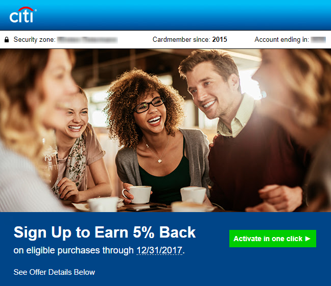 Citi Thank you 5x Bonus Offer