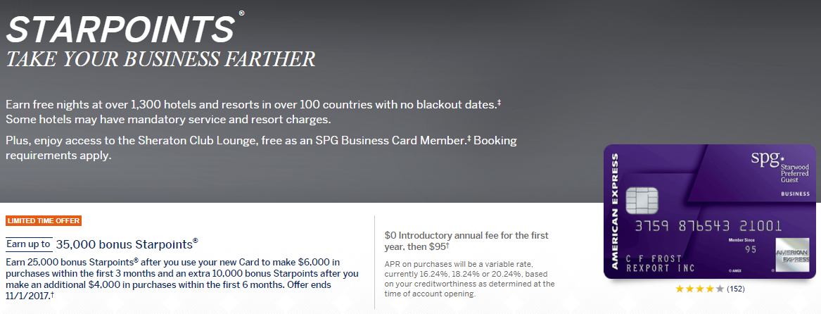 Amex SPG Business Card 35K Signup Bonus is Back! - Miles to Memories