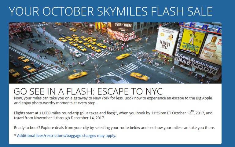 NEW Great Deal! Monthly Delta Flash Sale. This Month: NYC - Miles to ...