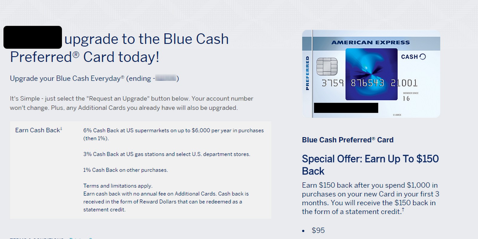 My Wife's Latest American Express Upgrade Offer