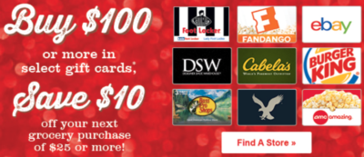 Safeway Gift Card Offers: Get $10 Voucher With $100 eBay, Cabela's And ...