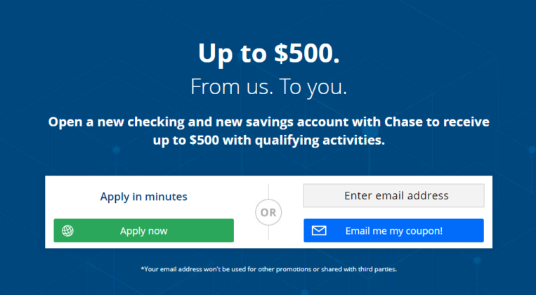 Get $525 Bonus with Chase Checking and Savings Accounts - Miles to Memories