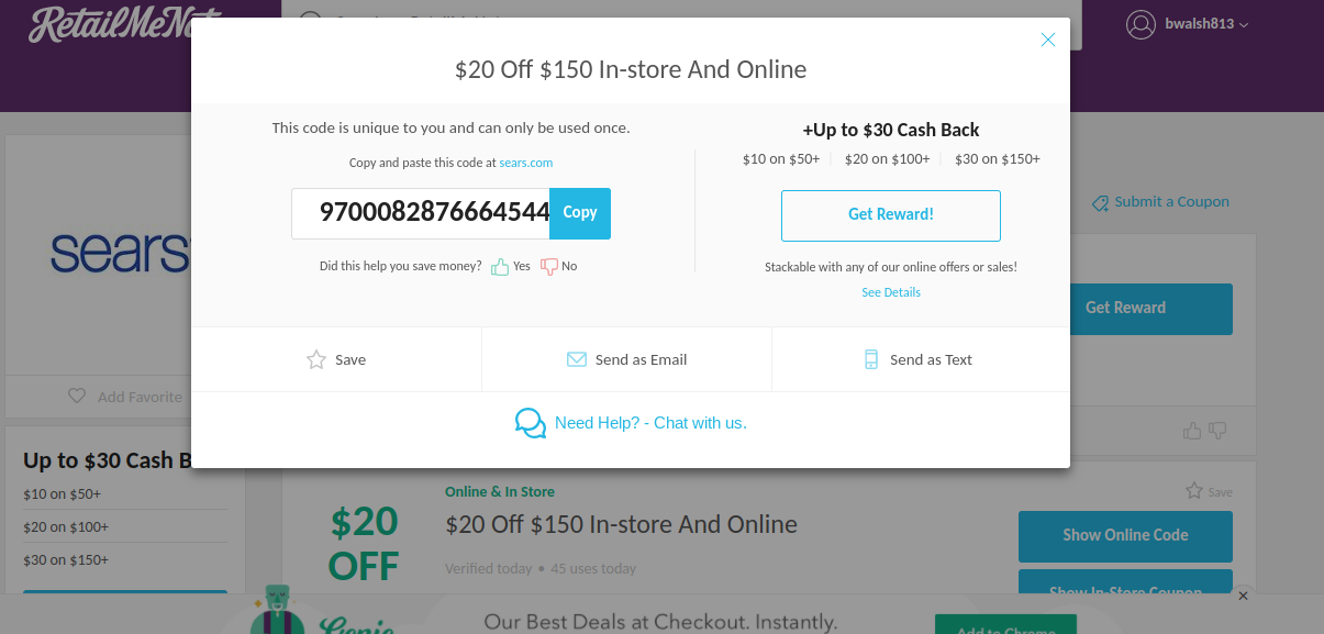 RetailMeNot Cashback Feature: Huge Savings