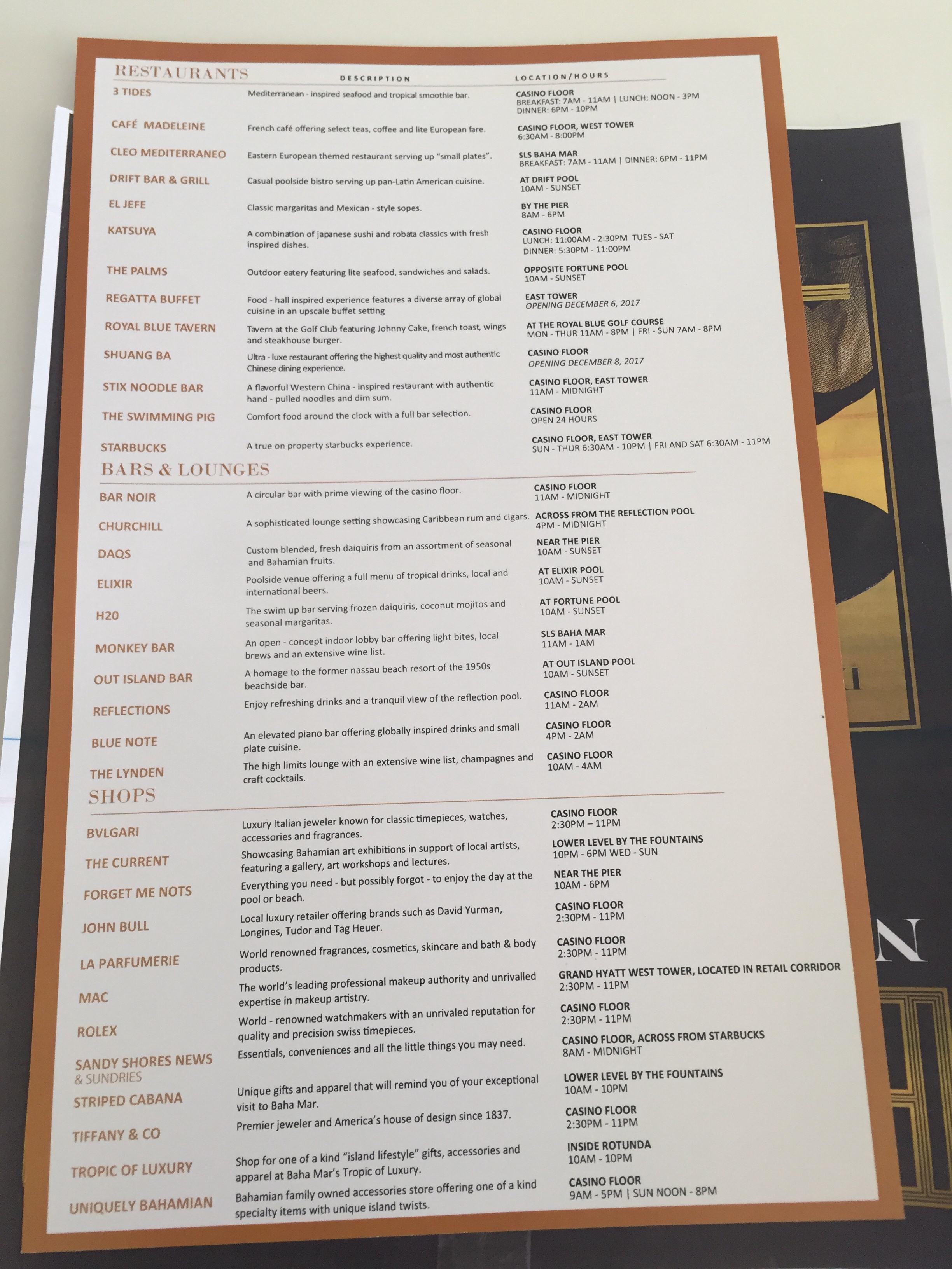 Review: Grand Hyatt Baha Mar : Restaurants, Casino and Service