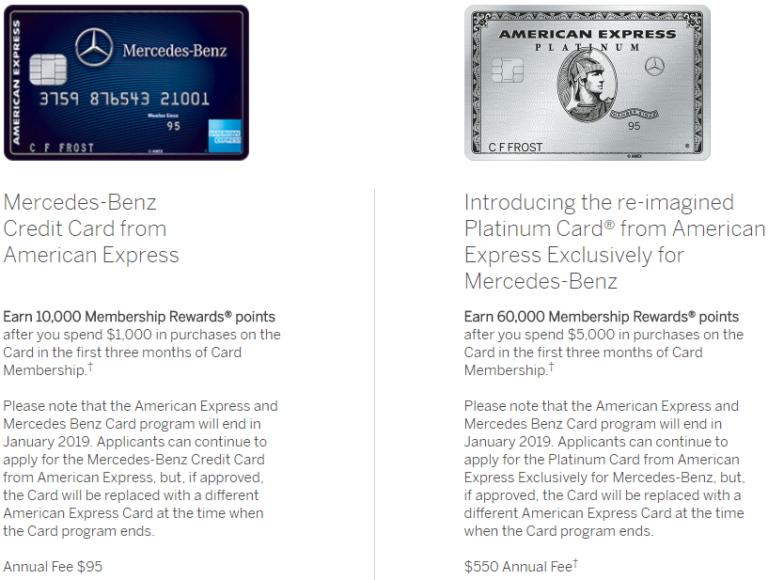 American Express Platinum Mercedes Benz Card Will Be Discontinued ...