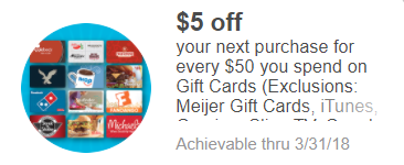 Meijer $$$ Deal!!! Save on Visa and Other Gift Cards - Miles to Memories