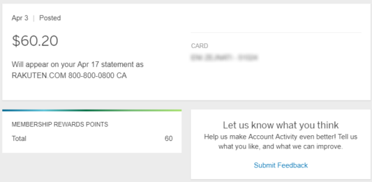 New American Express Interface Shows Points Earning Activity for Each ...