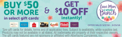 Safeway/Albertsons/Vons, Instant Discount on Select Gift Cards - Miles ...