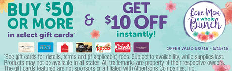 Safeway/Albertsons/Vons, Instant Discount on Select Gift Cards - Miles ...