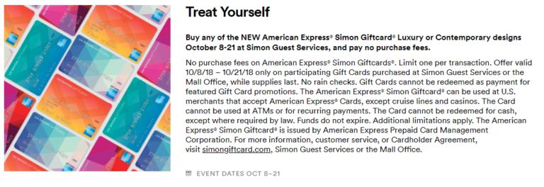 Simon Mall is Selling No Fee Amex Gift Cards - Miles to Memories