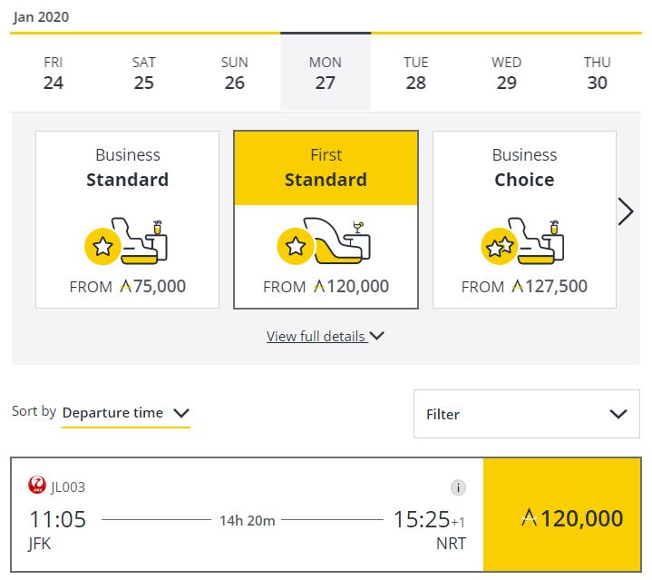 The Best Miles for Booking JAL Business and First Class