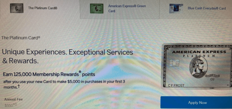 Amex Platinum Card 125K Points Bonus in Pre-Qualifed Offers [Targeted ...