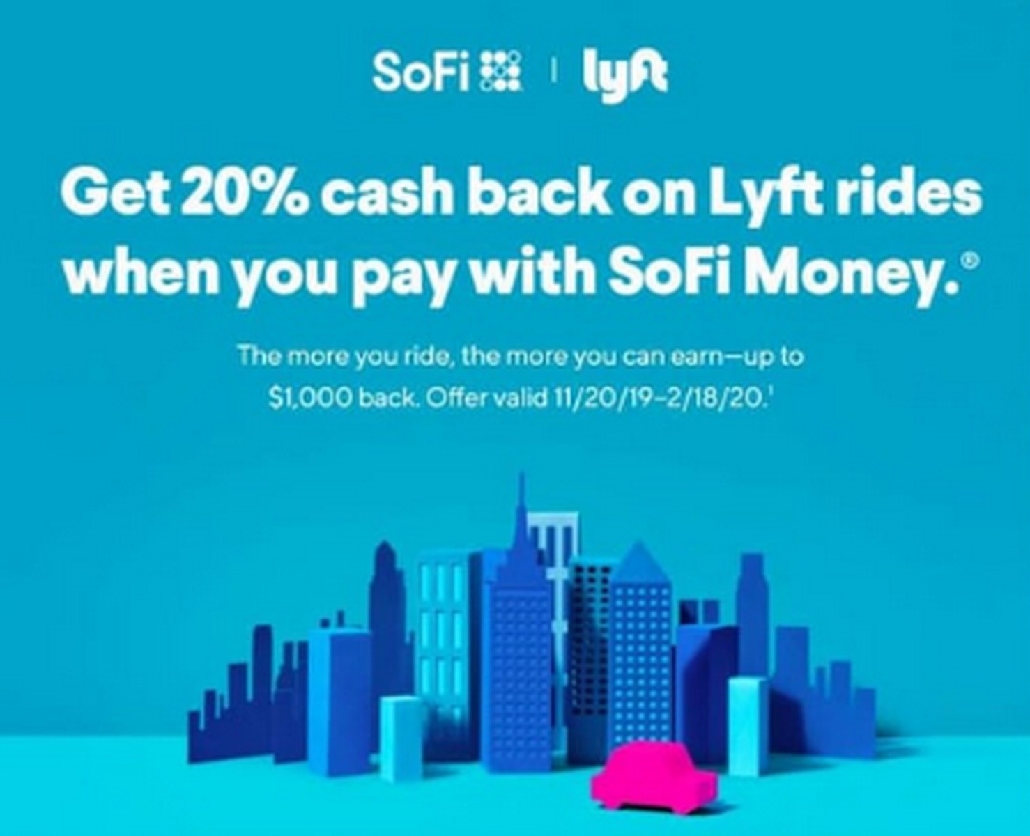 20% Off Lyft With SoFi Money When You Pay With Your Debit Card