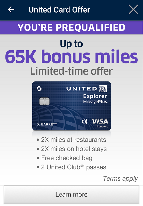 New Targeted Chase United Explorer Card Offers Via The App [YMMV ...