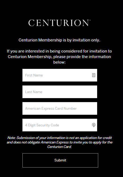 American Express Centurion Application Online: Ask for the Black Card!