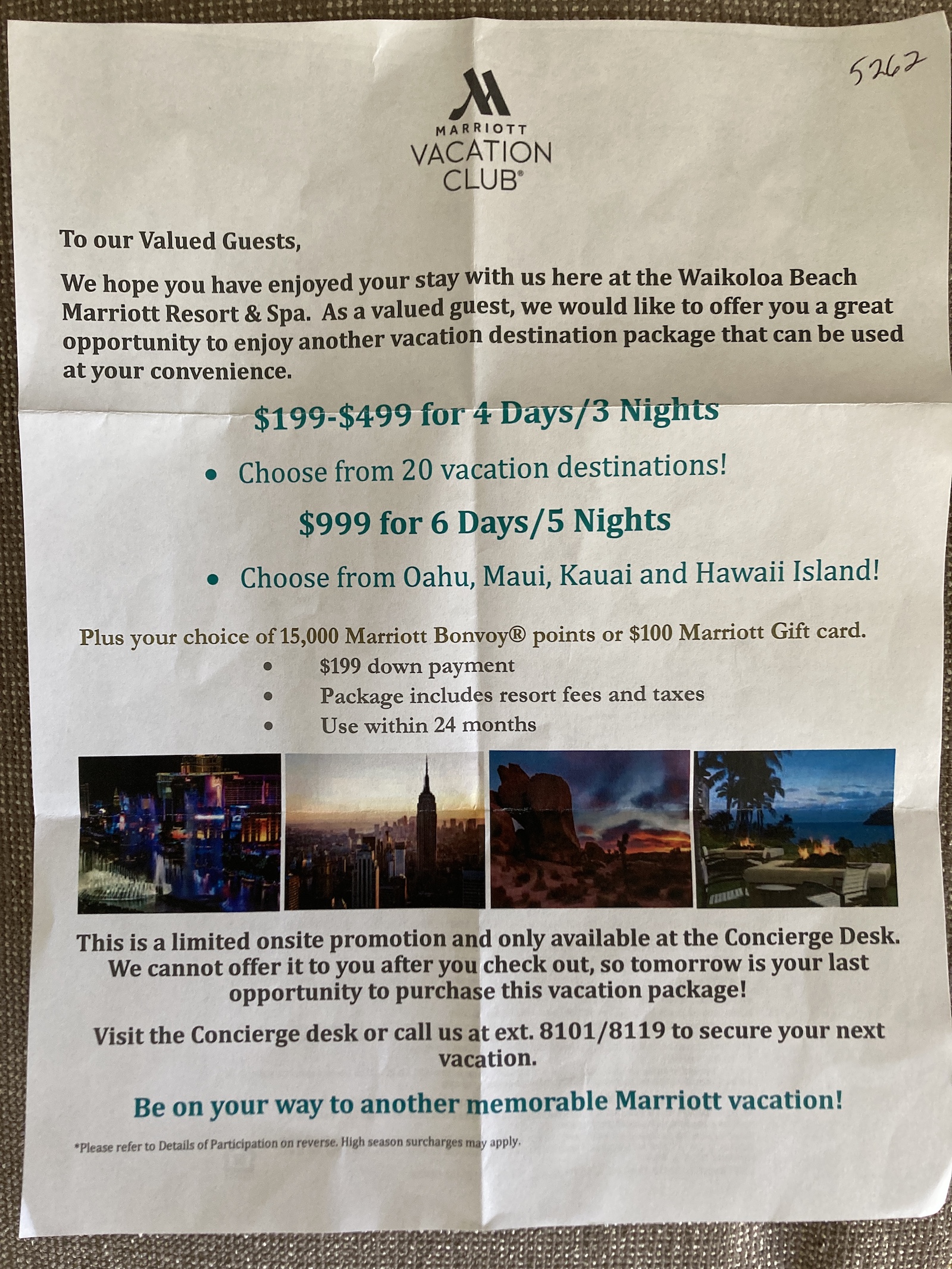 Multiple Locations - Timeshare Offer from Marriott Vacation Club