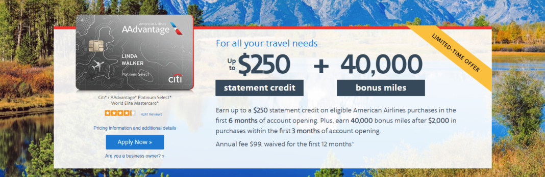 Citi AAdvantage Platinum Card, 40k Miles Bonus Plus $250 Credit - Miles ...