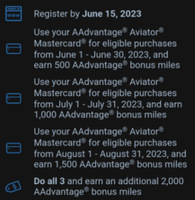 Easy Bonus! Earn 5,000 AAdvantage Miles with Any 3 Purchases