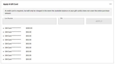 Saks Fifth Avenue: Use Up To Nine Gift Cards Per Online Order