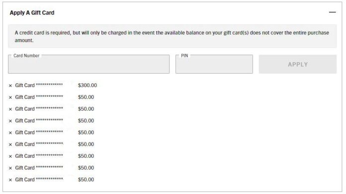 Saks Fifth Avenue: Use Up To Nine Gift Cards Per Online Order