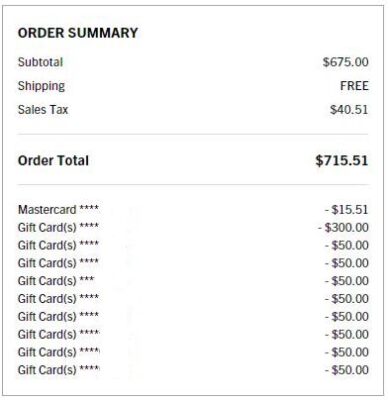 Saks Fifth Avenue: Use Up To Nine Gift Cards Per Online Order