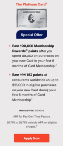Amex Platinum Card Resy Offer: 100K Points and 15X on Dining [YMMV ...
